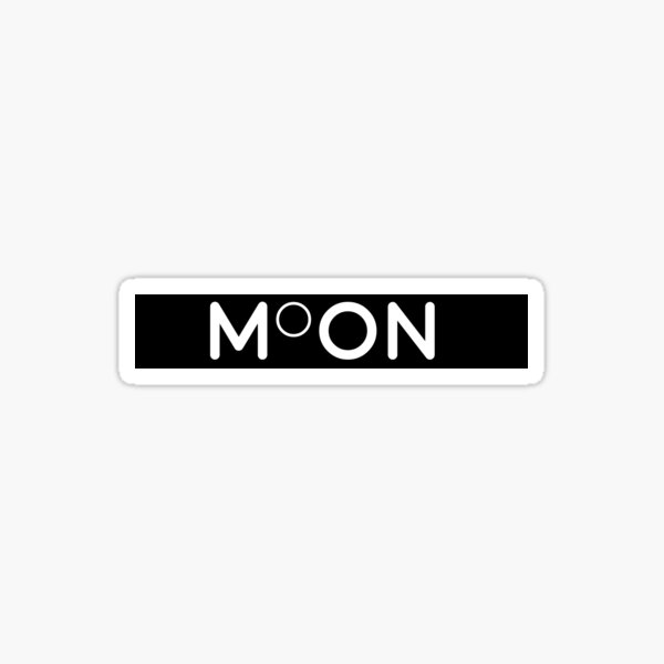 "Moon logo black and white" Sticker by yagamine | Redbubble