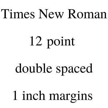 "Times New Roman 12 point double spaced 1 inch margins " Sticker for ...