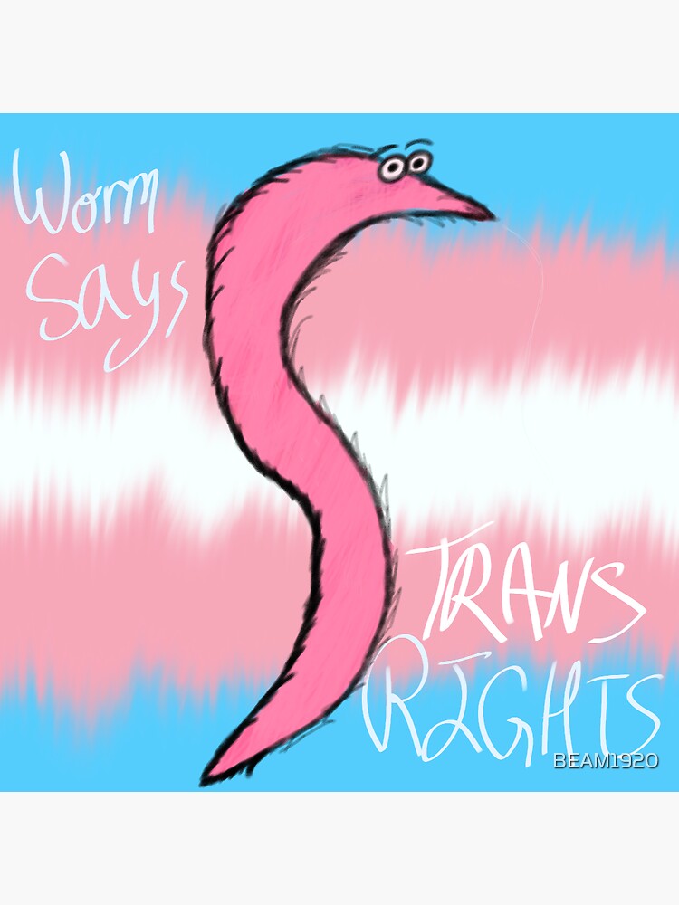 "Trans Pride Worm" Sticker by BEAM1920 | Redbubble