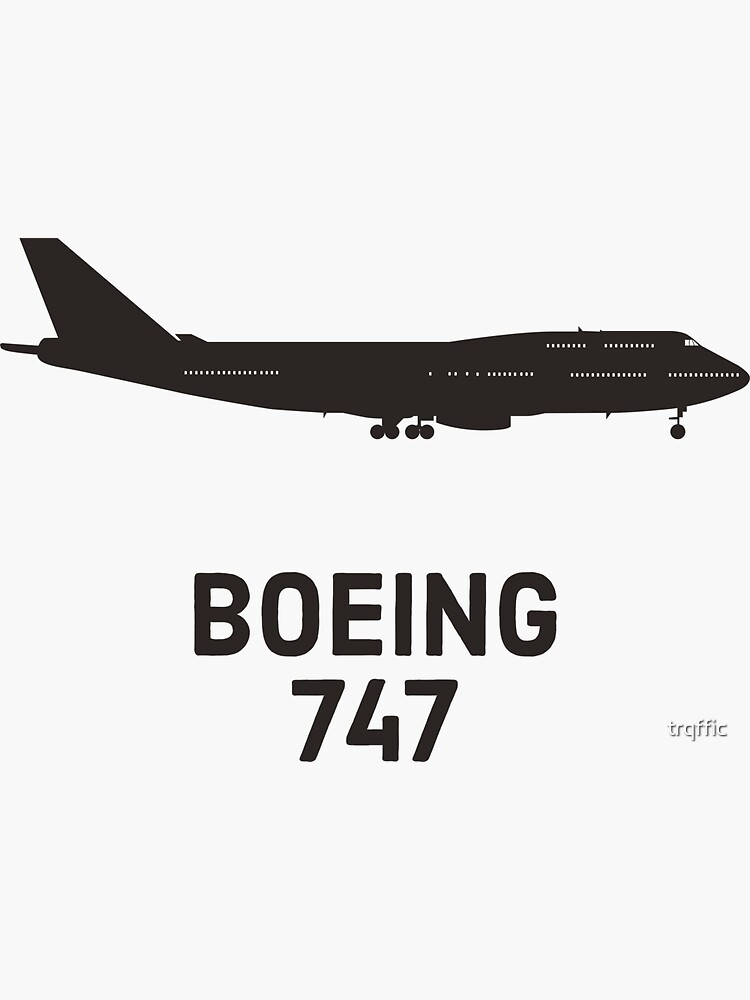 "Boeing 747 silhouette" Sticker by trqffic | Redbubble