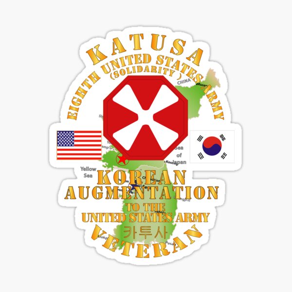 "Army - KATUSA - 8th Army w Korea Map Green" Sticker for Sale by ...