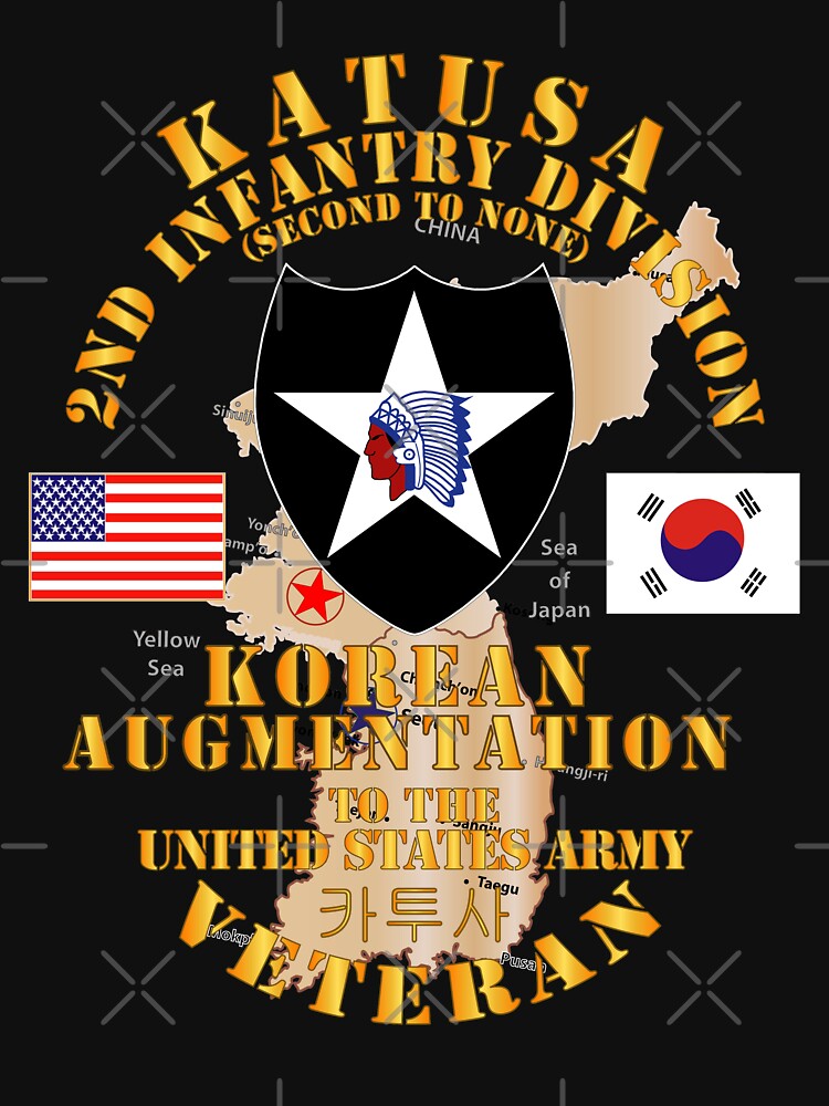"Army - KATUSA - 2nd ID w Korea Map" T-shirt for Sale by twix123844 ...