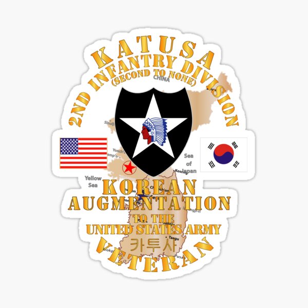 "Army - KATUSA - 2nd ID w Korea Map" Sticker for Sale by twix123844 ...