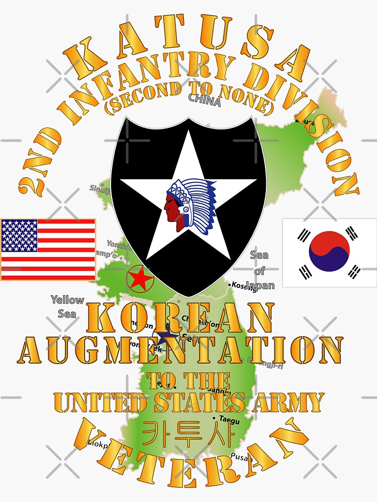 "Army - KATUSA - 2nd ID w Korea Map Green" Sticker for Sale by ...