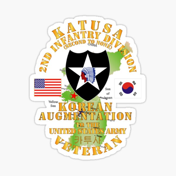 "Army - KATUSA - 2nd ID w Korea Map Green" Sticker for Sale by ...
