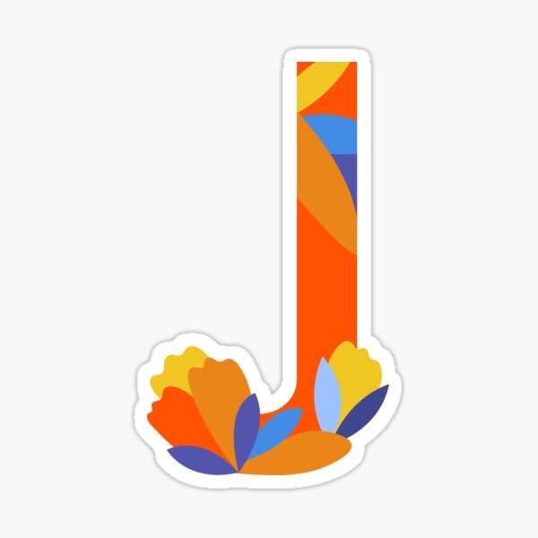 "Floral J Alpha Calligraphy Wreath Stickers" Sticker by mr-var | Redbubble