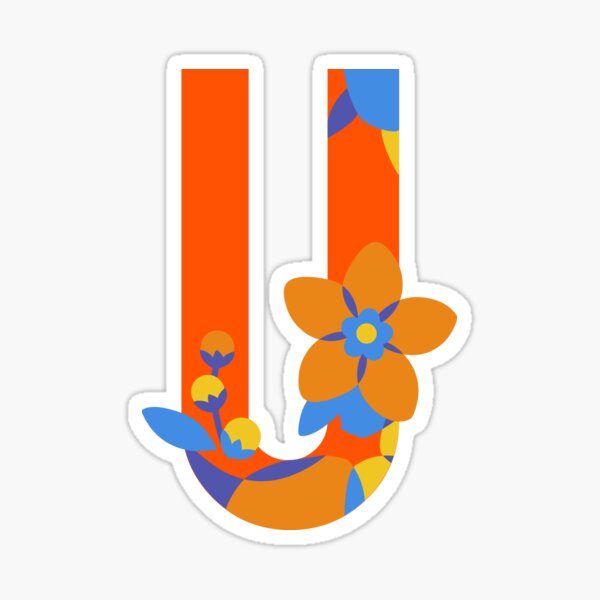 "Floral U Alpha Calligraphy Wreath Stickers" Sticker by mr-var | Redbubble