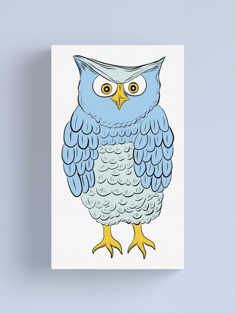Lienzo «Ilustración de dibujo de dibujos animados de búho azul» de ...