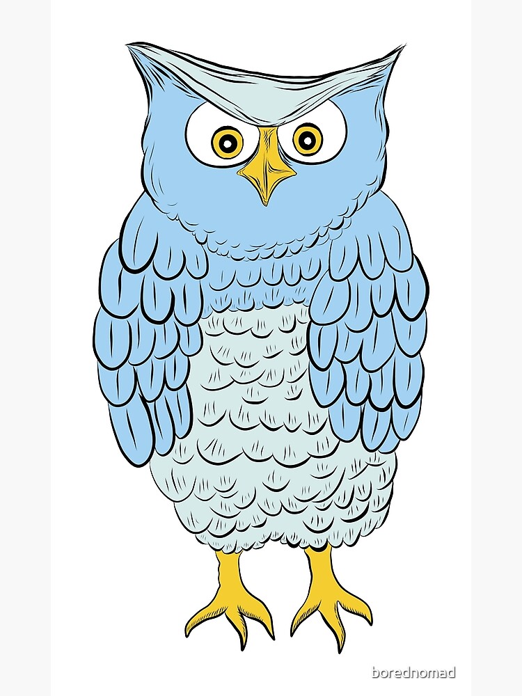 Lámina artística «Ilustración de dibujo de dibujos animados de búho ...