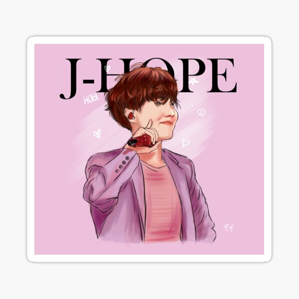 "JHOPE IN PINK" Sticker by einsteinnnium | Redbubble