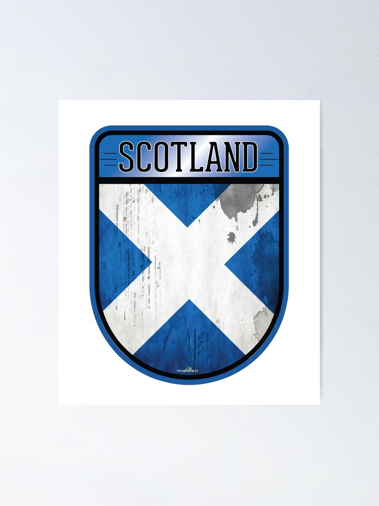"SCOTLAND Scottish Flag Sticker UK Saltire Shield Sticker & T-Shirt ...
