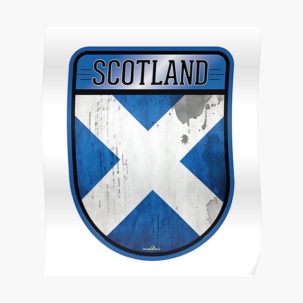 "SCOTLAND Scottish Flag Sticker UK Saltire Shield Sticker & T-Shirt ...