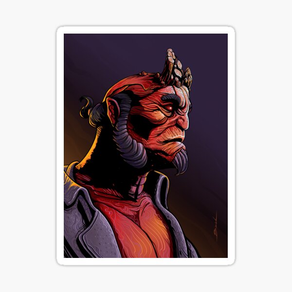 "Hellboy profile" Sticker by TomekBiniek | Redbubble
