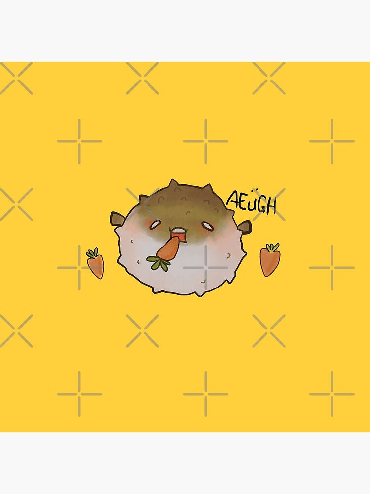 AEUGH” pufferfish eats carrot meme" Tote Bag for Sale by fugu-chef ...