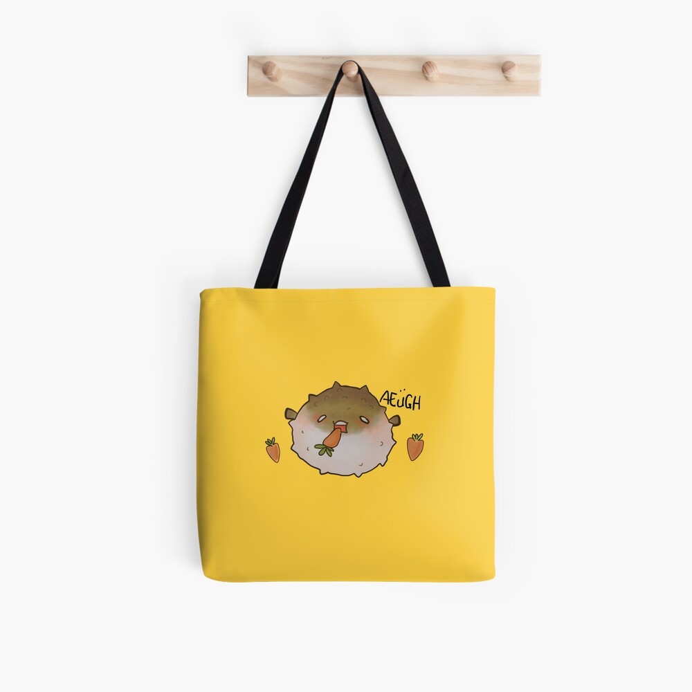 AEUGH” pufferfish eats carrot meme" Tote Bag for Sale by fugu-chef ...