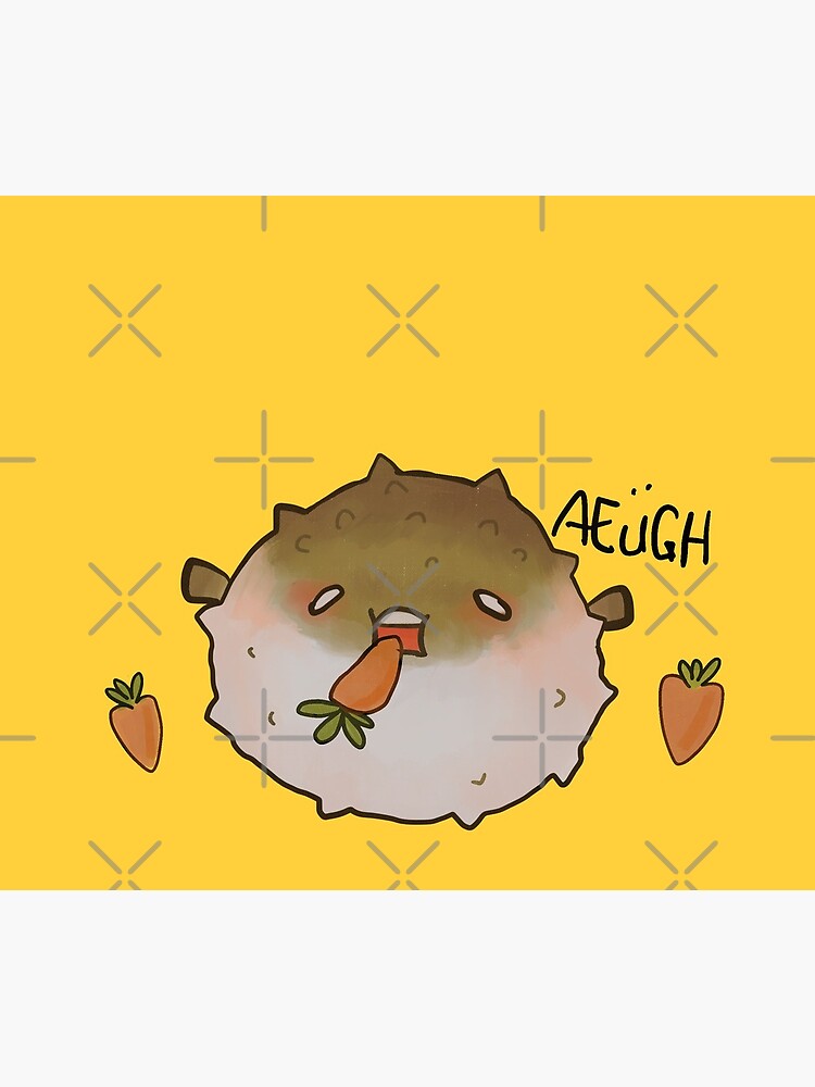 AEUGH” pufferfish eats carrot meme" Travel Coffee Mug for Sale by fugu ...