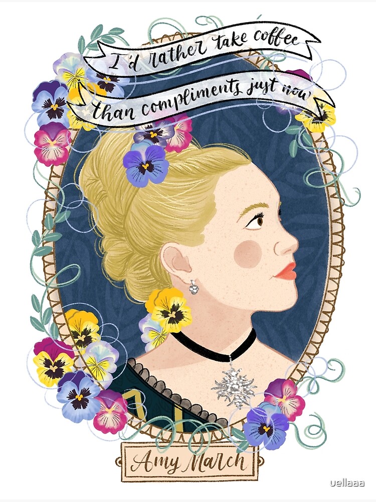 "Little Women potraits: Amy March botanical illustration" Poster for ...