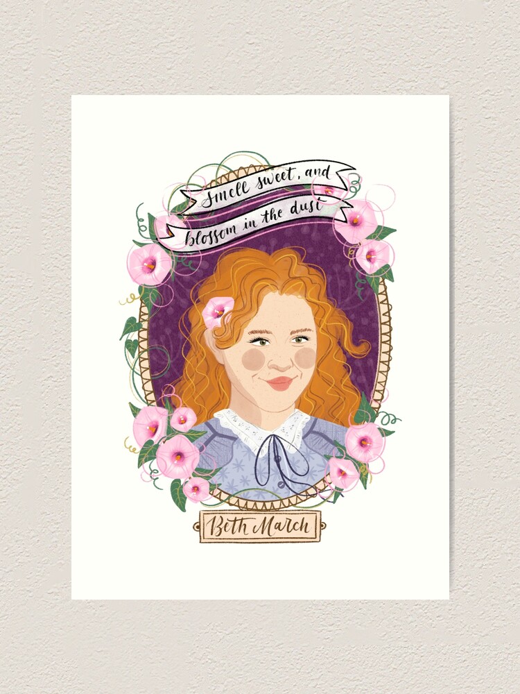 "Little Women potraits: Beth March botanical illustration" Art Print by ...
