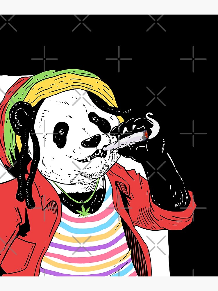"Panda High Smoking Weed" Poster by LemoBoy | Redbubble