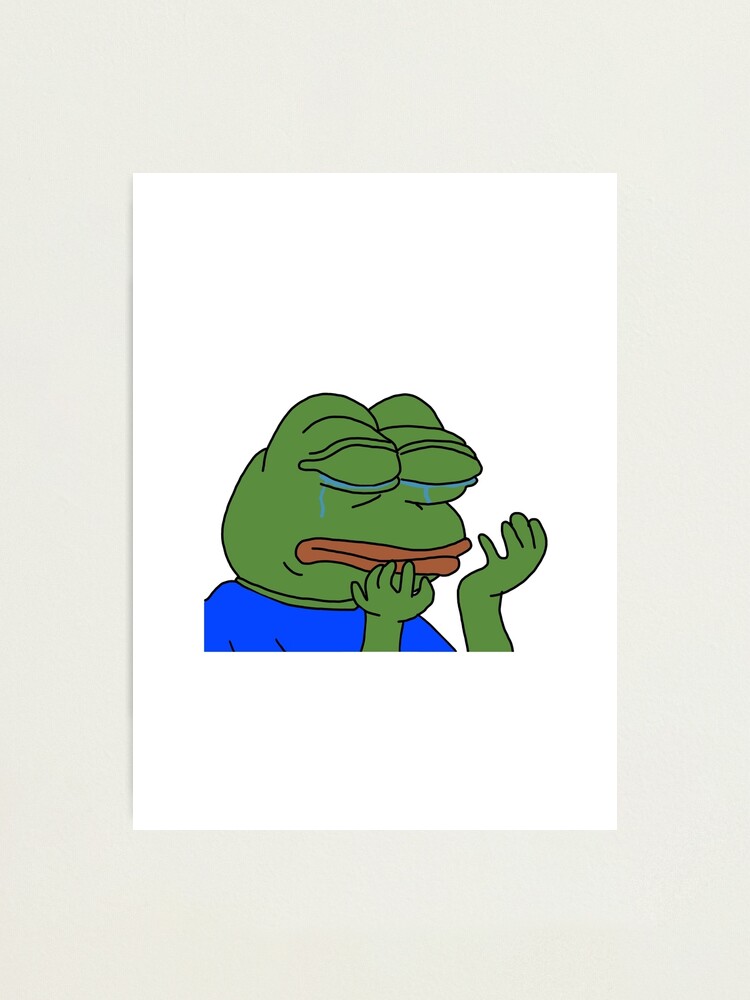 "Peepo sad crying white background" Photographic Print by Katuse ...