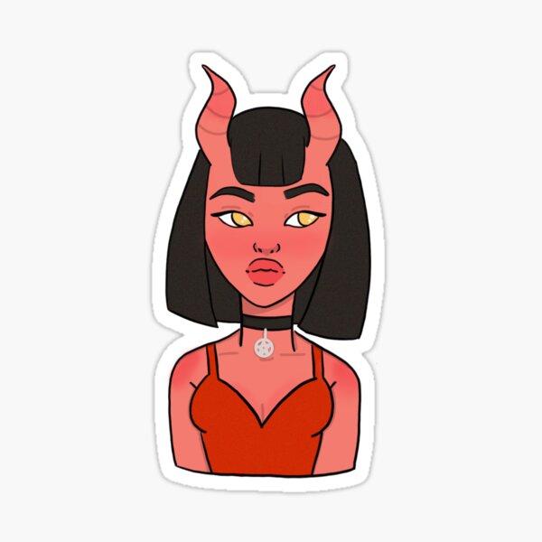 "Demon Girl" Sticker by thebobartdesign | Redbubble
