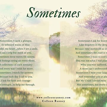 "Sometimes Poem (Child Loss) by Colleen Ranney" Poster for Sale by ...