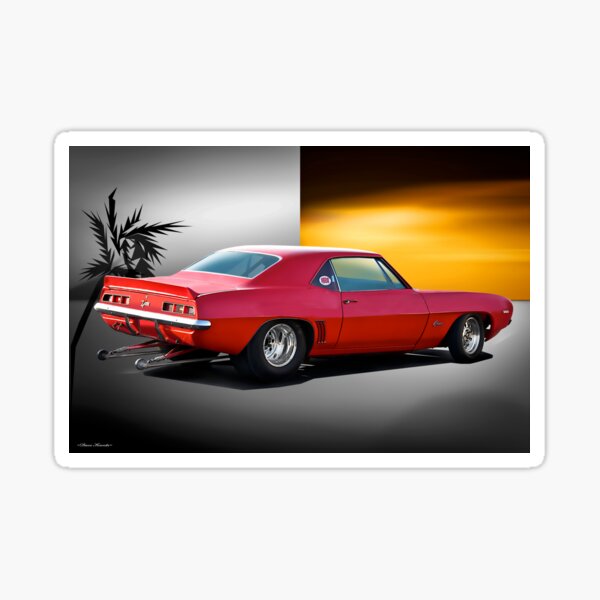 "1969 Chevrolet Camaro Z28 'Pro Street'" Sticker by DaveKoontz | Redbubble
