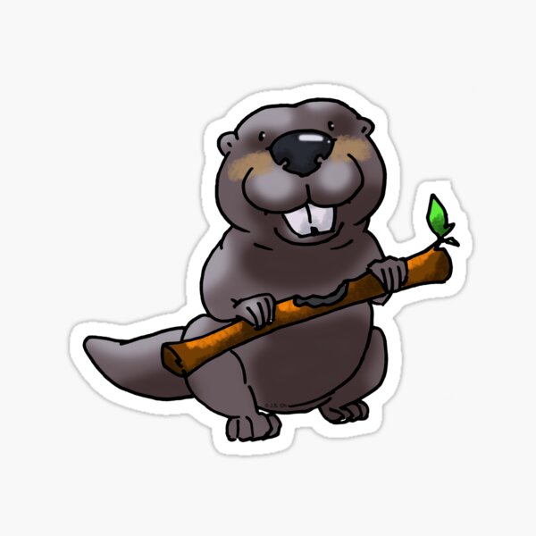 "funny beaver cartoon" Sticker for Sale by CuteCartoon | Redbubble