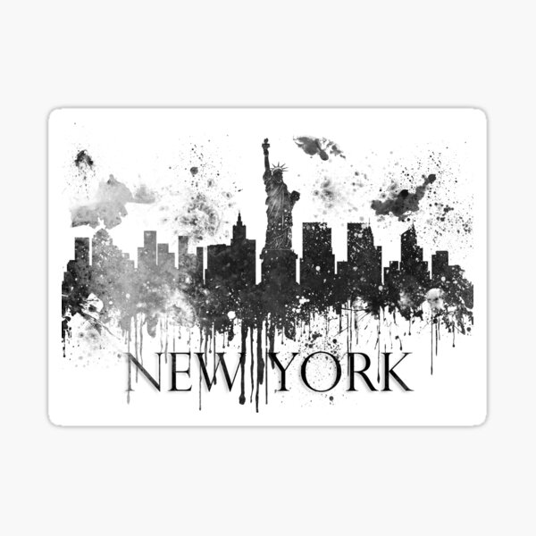"New York City Skyline - 22" Sticker for Sale by Prar-Kulasekara ...