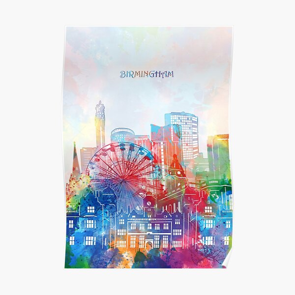 "birmingham skyline" Poster for Sale by BekimART2 | Redbubble