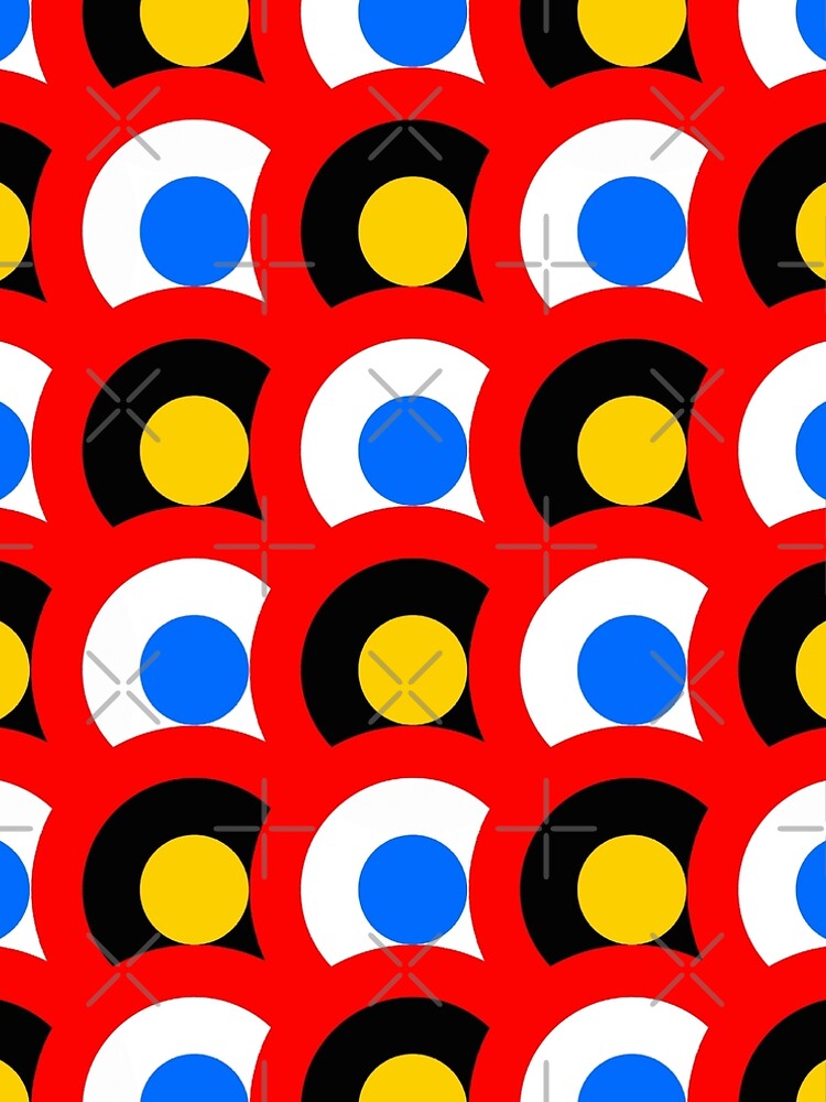 "Mod Roundel Montage (Red with Yellow and Blue Spots)" A-Line Dress for ...