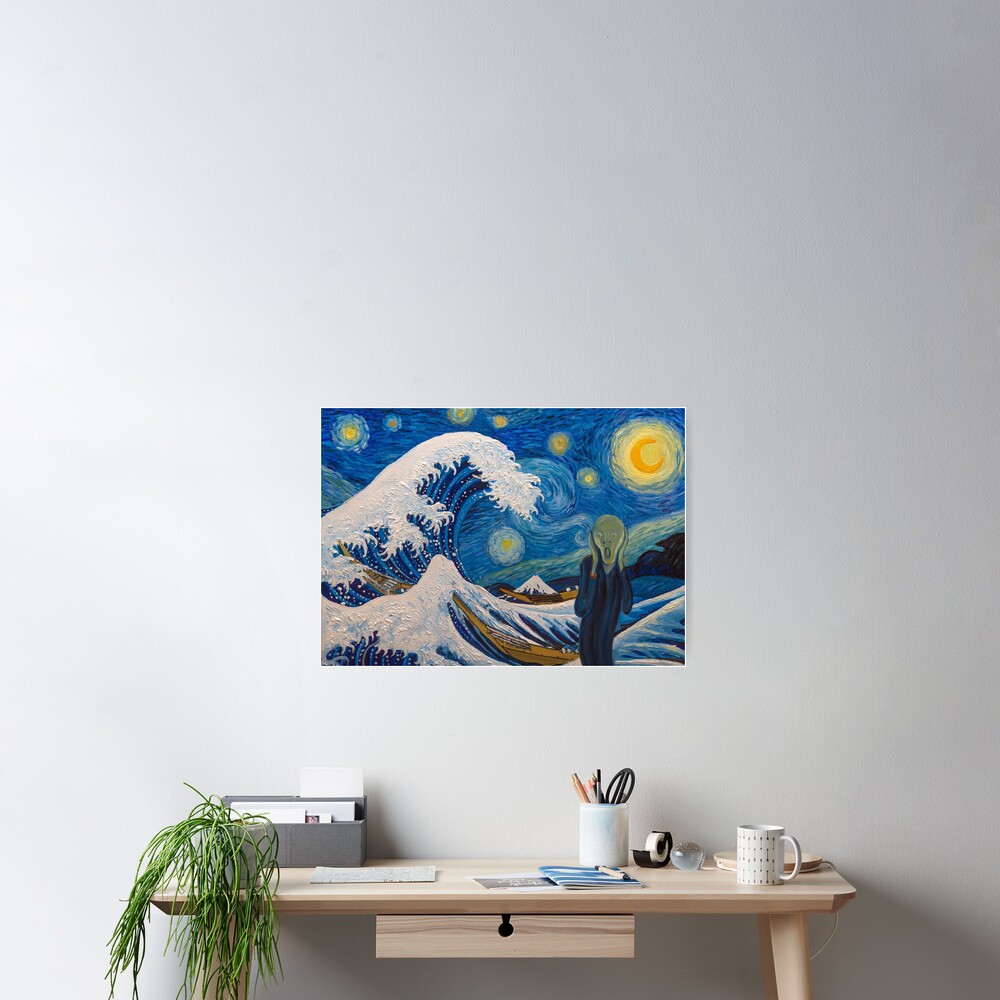 "Masterpiece Mashup - Edvard Munch The Scream, Hokusai Kanagawa The ...