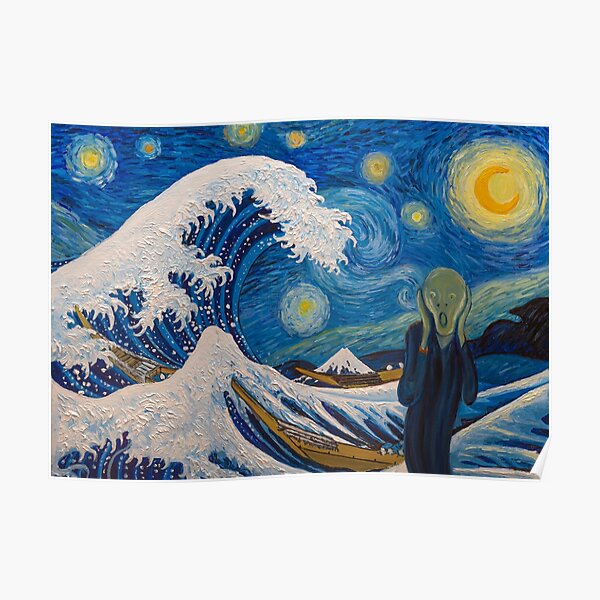 "Masterpiece Mashup - Edvard Munch The Scream, Hokusai Kanagawa The ...
