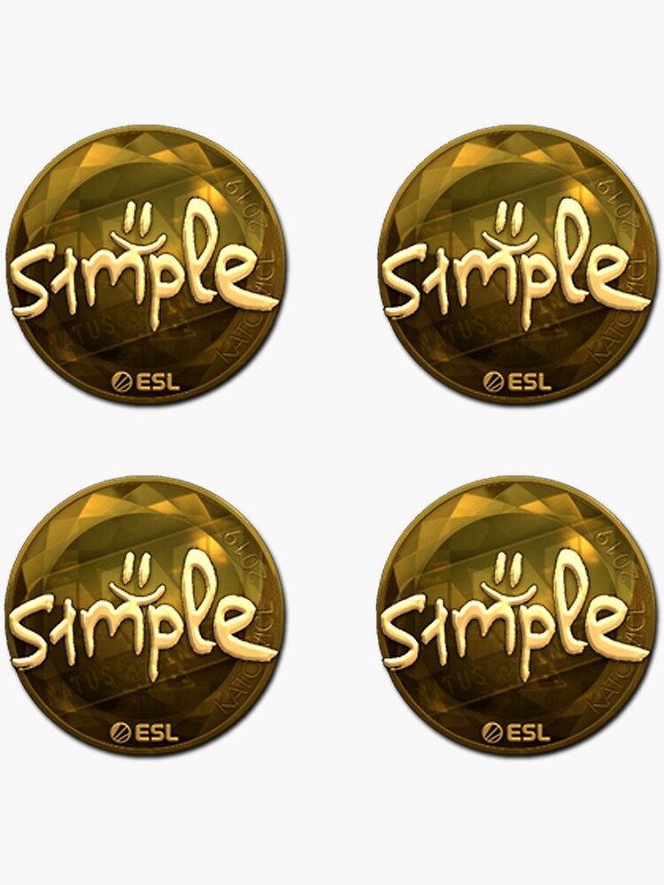 "Sticker | s1mple (gold) | Katowice 2019" Sticker by SharkBoy69 | Redbubble