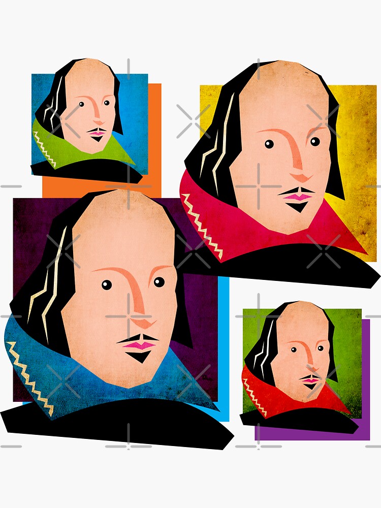 "SIR WILLIAM SHAKESPEARE - COLOURFUL, POP-ART STYLE COLLAGE ...