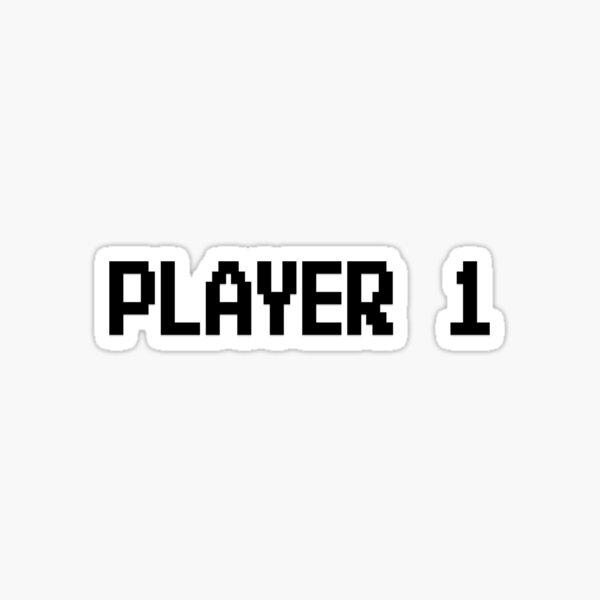 "Player 1" Sticker by DrunkPolarBear | Redbubble