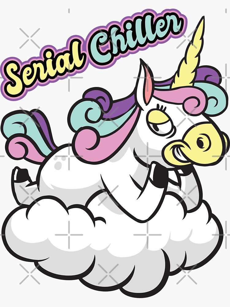"Unicorn serial chiller serial chiller gift" Sticker for Sale by ...