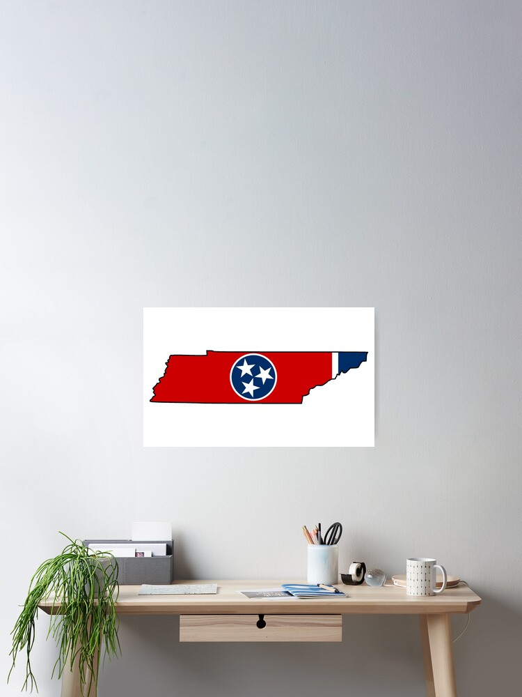 "Tennessee State Outline Flag" Poster for Sale by tennessee-carly ...