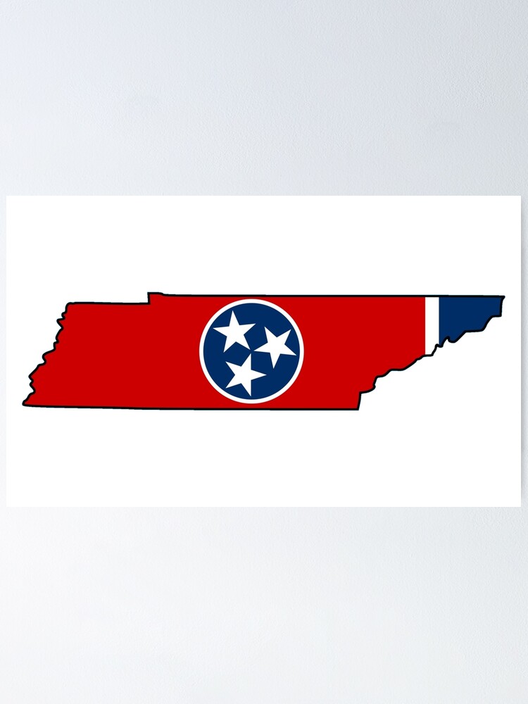 "Tennessee State Outline Flag" Poster for Sale by tennessee-carly ...