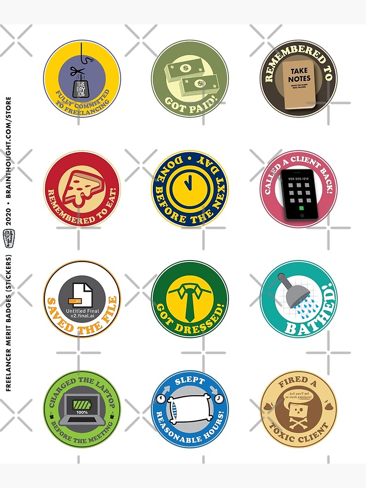 "Freelancer Merit Badges • Full Sets" Poster for Sale by brainthought ...