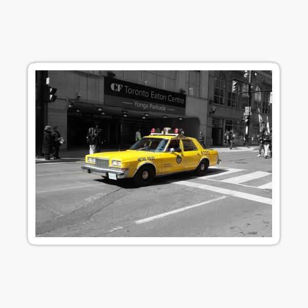 "Toronto's Yellow Police Car" Sticker for Sale by Doug1234 | Redbubble