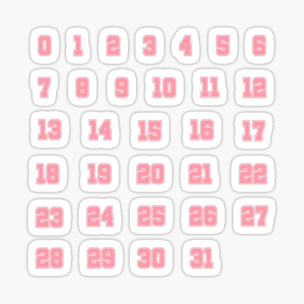 "Peach numbers sporty sport football month mini set" Sticker by ...