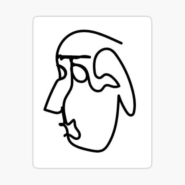 "face outline" Sticker by raegandoise | Redbubble