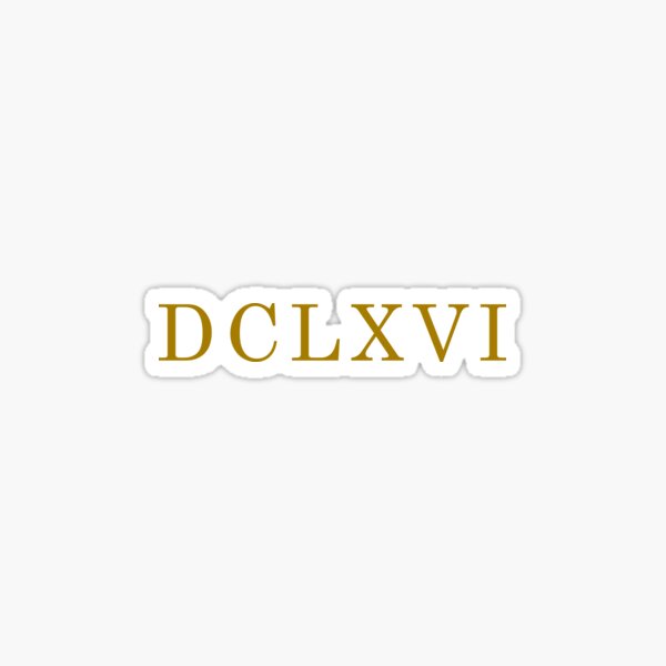 "Roman Numeral 666 | Roman Numeral DCLXVI | Roman Numerals in Gold ...