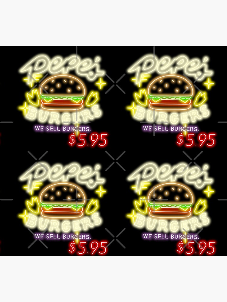 Neon Pepe's Burgers Logo From Steven Universe Socks Designed & Sold By ...