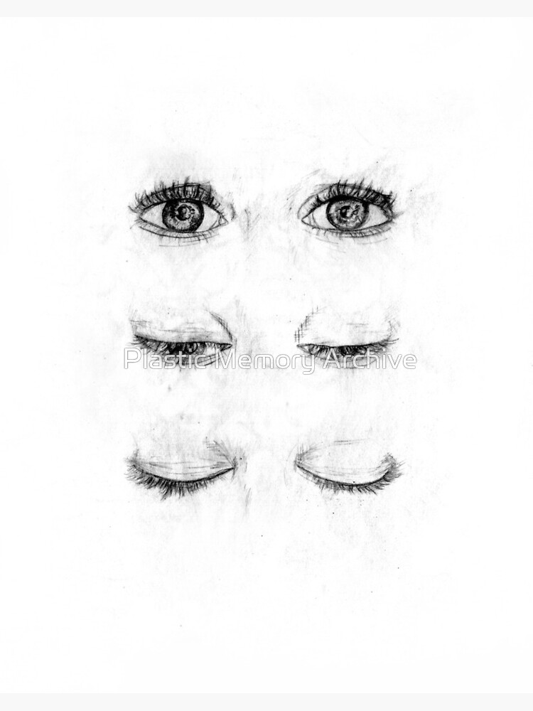 "Closing Eyes - Pencil Sketch of Eyes Looking and Closing" Photographic ...