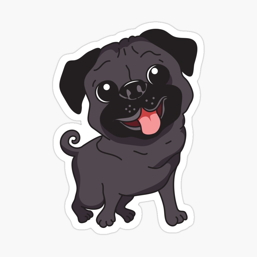 Vector De Dibujos Animados De Cachorro De Perro Pug Negro Clipart ...