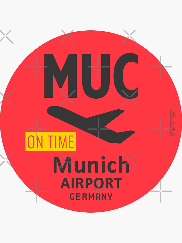 Pegatina «Etiqueta del código del aeropuerto MUC Munich RED» de ...