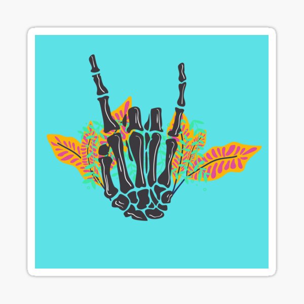 "skeleton & leaves design" Sticker for Sale by maddisxn | Redbubble
