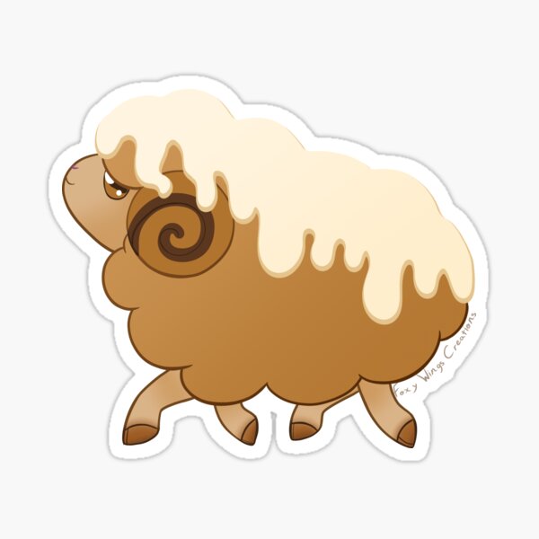 "Cinnamon Bun Sheep" Sticker by FoxyWings | Redbubble